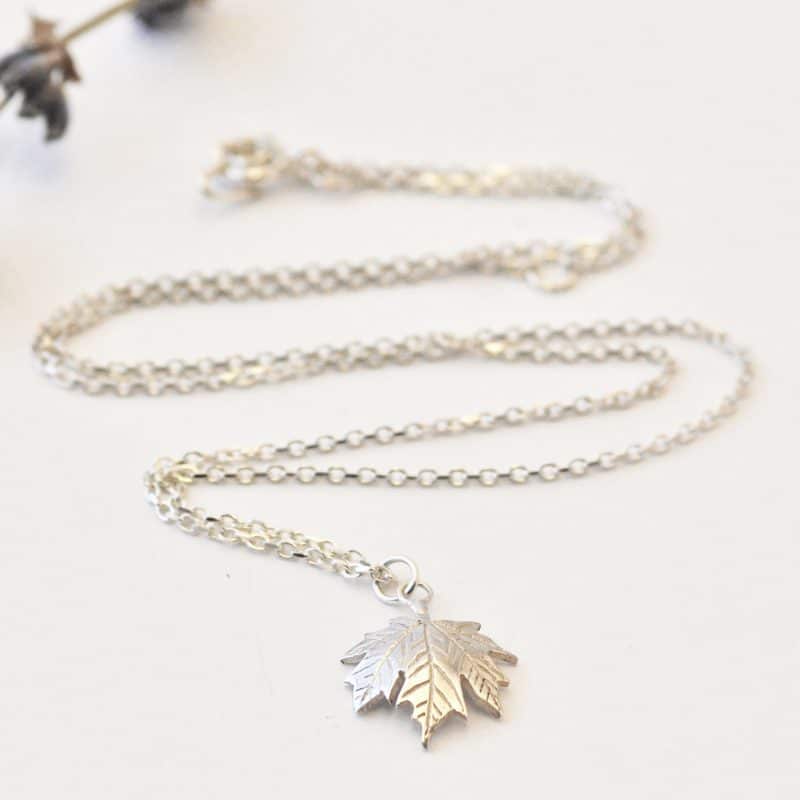 Maple leaf necklace in silver - Heather Scott Jewellery